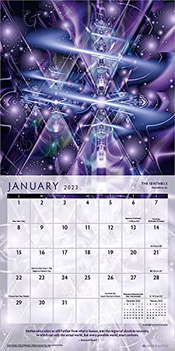 Fractal Cosmos 2023 Wall Calendar: The Mathematical Art of Alice Kelley | 12" x 24" Open | Amber Lotus Publishing