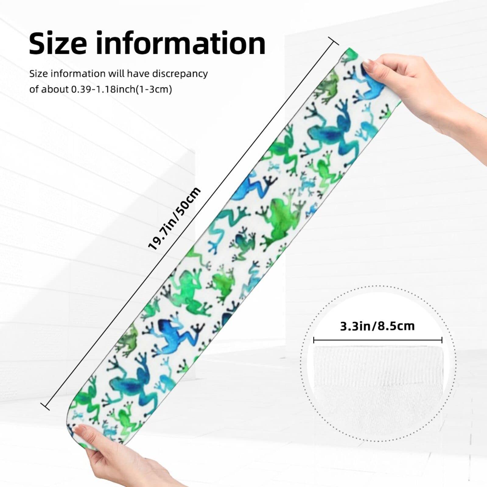 chegna Green Blue Tree Frogs Compression Socks for Women & Men Circulation 15-20 mmHg is Best Support for Athletic Running Cycling, White, One Size (10463)