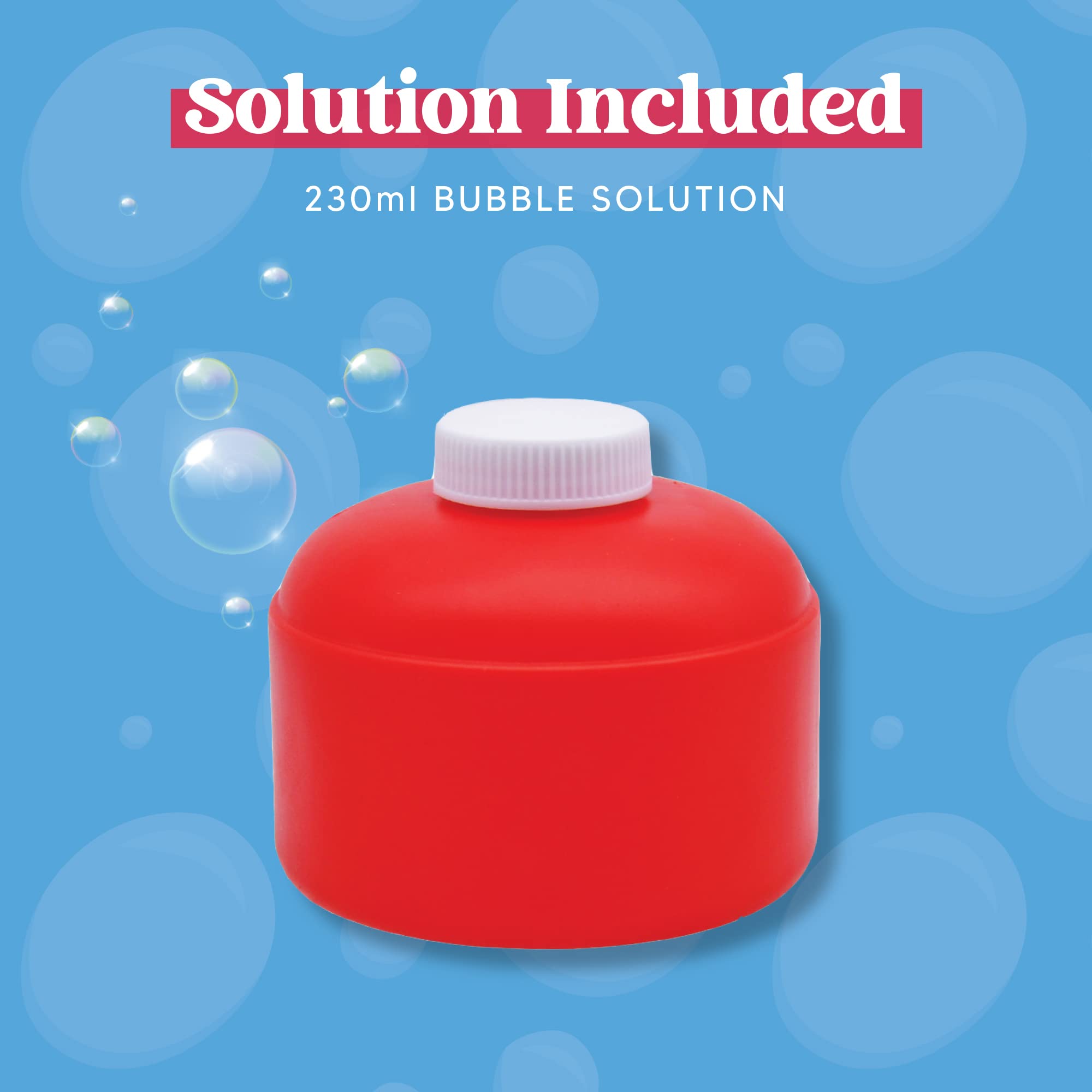 JOYIN Automatic Bubble Maker Fire Extinguisher Bubble Blower Machine with Bubble Solution (230 ml) for Kids, Indoor and Outdoor Play, Summer Themed Party and Birthday Gift
