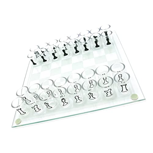 Nirelief Chess Set for Adults, Chess Board, Chess Sets Glass Chess Set Chess and Wine Cup Game Shot Drinking Glass Chess Set for Adult