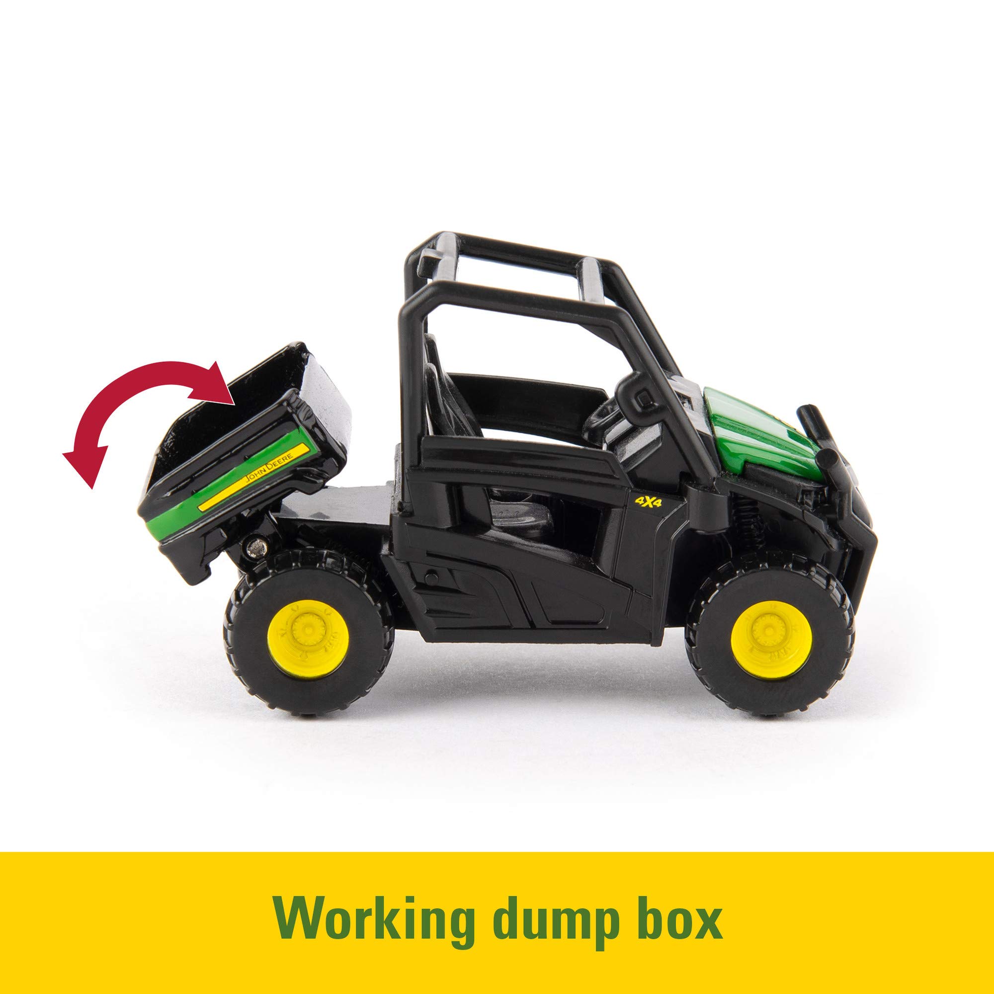 John Deere ERTL Iron Die-Cast Replicas - Includes John Deere Tractor, Gator, and Skid Steer Farm Toys with Collectible Display Box - John Deere Tractor Toys - 3 Inch, Green, 3 Count
