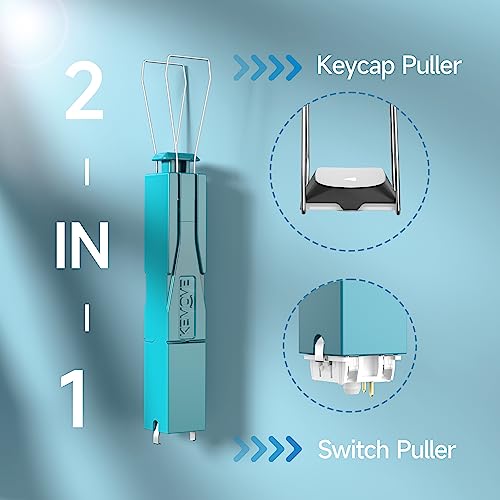 KEMOVE P10 2-in-1 Switch Puller Keycap Puller for Mechanical Keyboard, 304 Stainless Steel Key Switch Keycap Puller, Easily Remove and Replace Gaming Keyboard Switches and keycaps - Blue