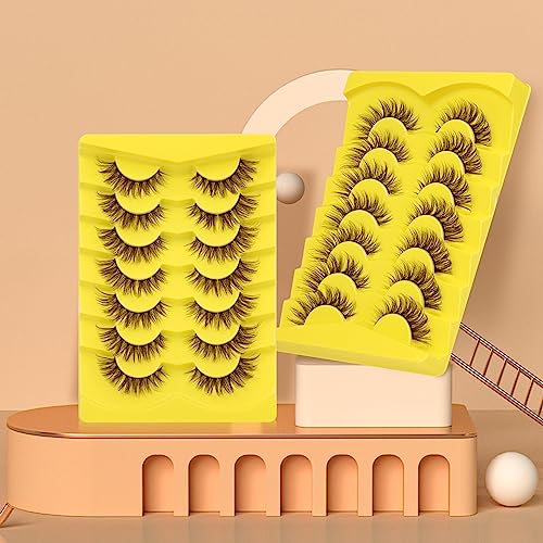 Brown Lash Clusters Natural Looking 3D Wispy Brown Eyelash Extensions 56 Pcs DIY Fluffy Individual Lashes by Mavphnee