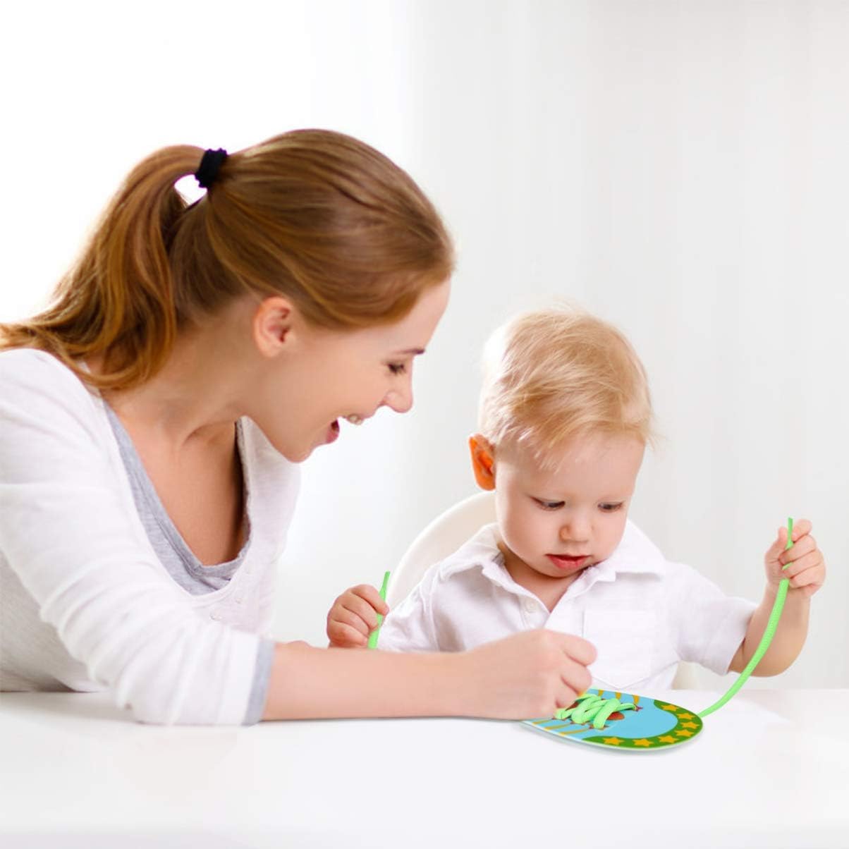 NUOBESTY Shoelace Threading Teaching Toys Learn to Tie Shoelaces Toys Early Educational Toys for Kids Toddlers