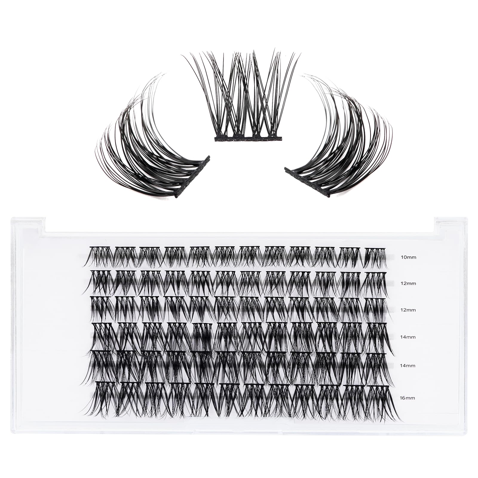 LANKIZ DIY Eyelash Extension, 72pcs Lash Clusters Individual Lash Extensions, Soft Cluster Lashes, 10-16mm Mix Resuale Lash Extension Clusters