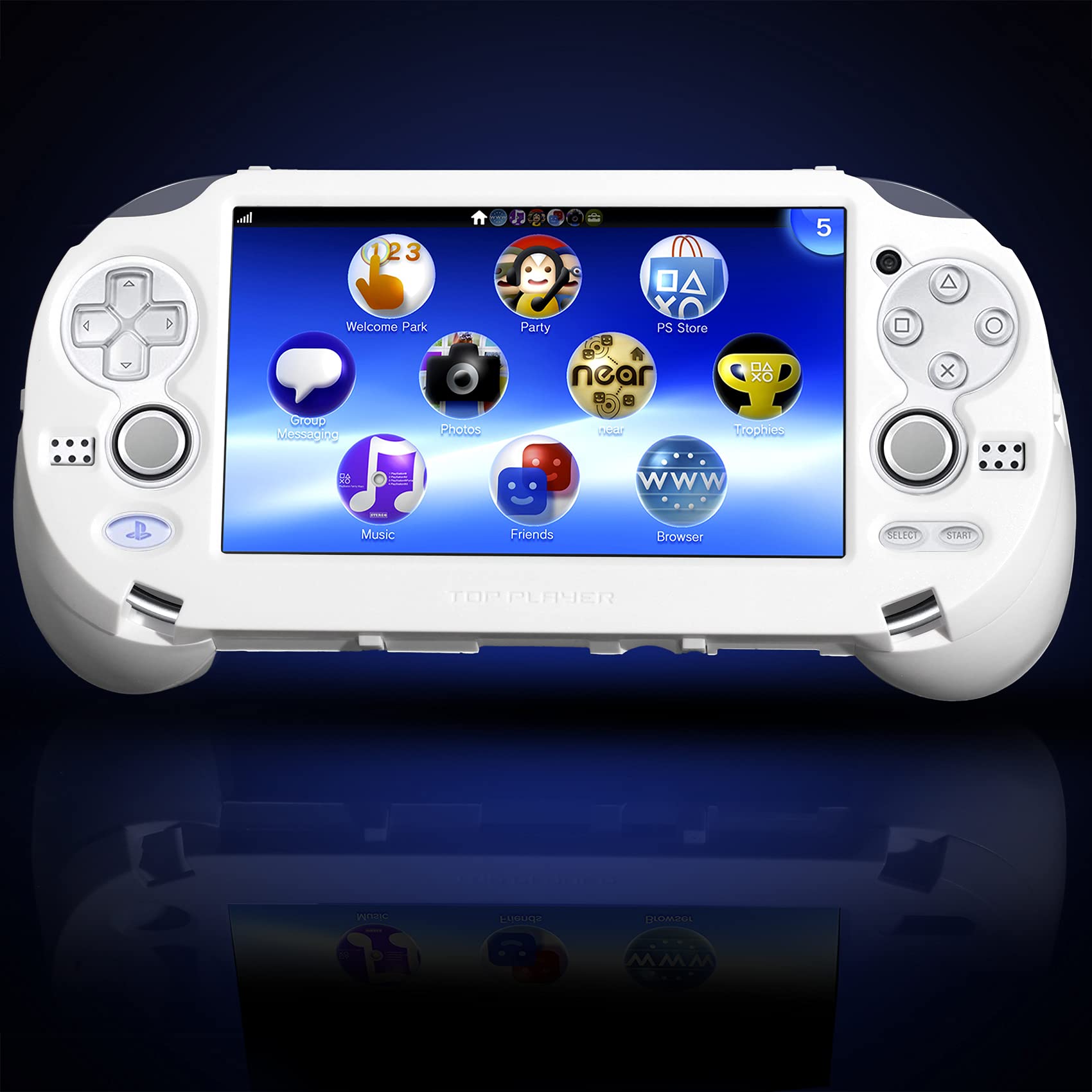 CHENLAN L2 R2 Trigger Hand Grip Shell Controller Protective Case for Playstation PS Vita 1000 (White)