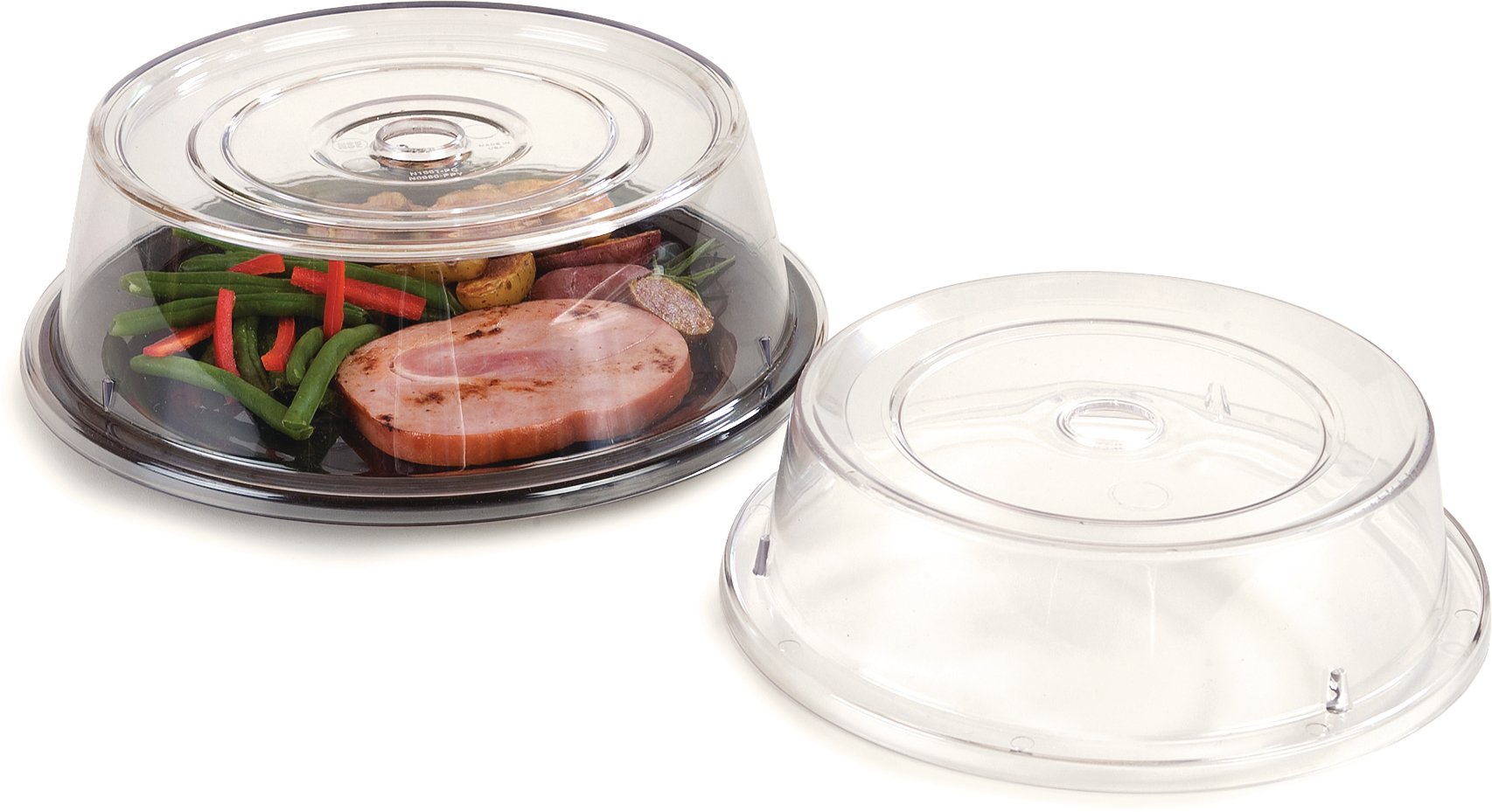 Carlisle FoodService Products 198907 Polycarbonate Plate Cover, 10-19/32" Diameter x 3" Height, Clear (Case of 12)