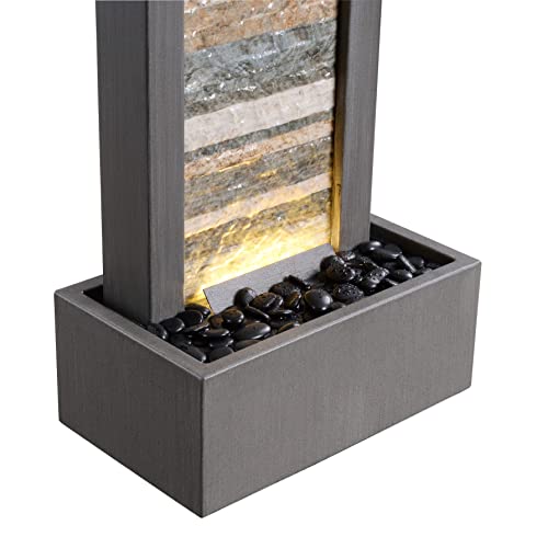 Kenroy Home 51120WG Gantry Table Fountain with Gray Finish, Rustic Style, 18.25" Height, 10" Width, 6" Depth