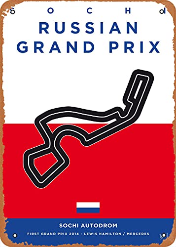 NIUMOWANG Metal Signs - My F1 Racetrack Posters My F1 SOCHI Race Track - 8x12 inches Metal Poster