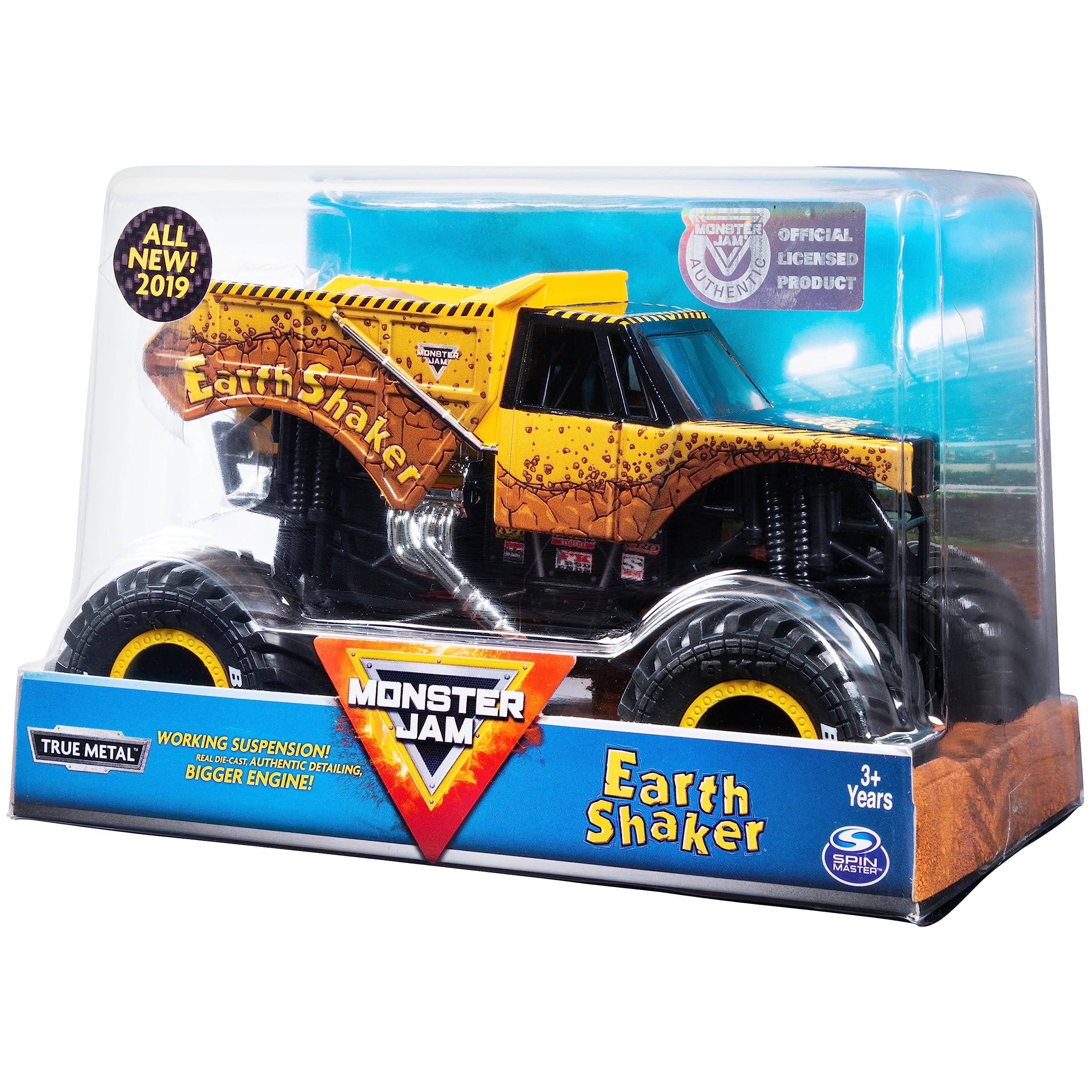 Monster Jam, Official Earth Shaker Monster Truck, Die-Cast Vehicle, 1:24 Scale