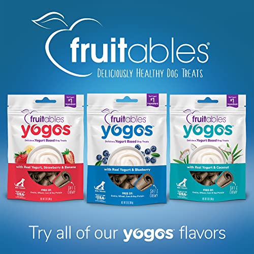 Fruitables Real Yogurt Treats β Roll-Up Dog Treats β Blueberry Flavor β Natural Ingredients β 12 Ounces
