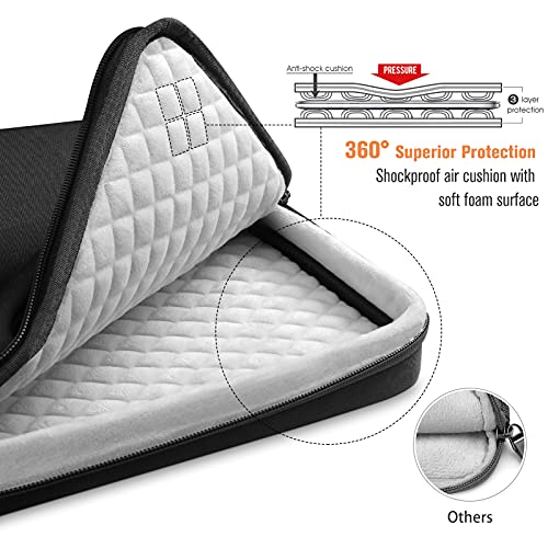 FINPAC 13 Inch Tablet Laptop Sleeve Bag, Carrying Case Cover for 12.9" iPad Pro, MacBook Air 13 2018-2022, MacBook Pro 13 2016-2022, Surface Laptop Go, Surface Pro 9/X/8/7/6/5, 12.4" Galaxy Tab, Black
