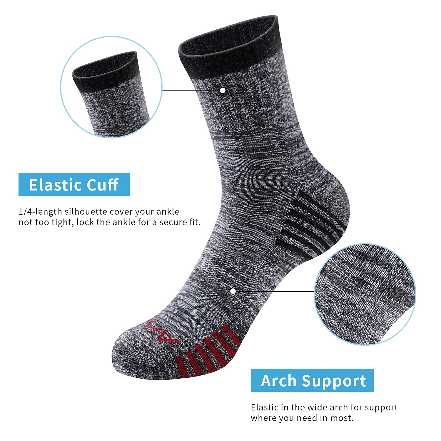 Bigfoot spider Men's Hiking Socks Running Athletic Socks Multi-pack Outdoor Recreation Cushion Crew Socks