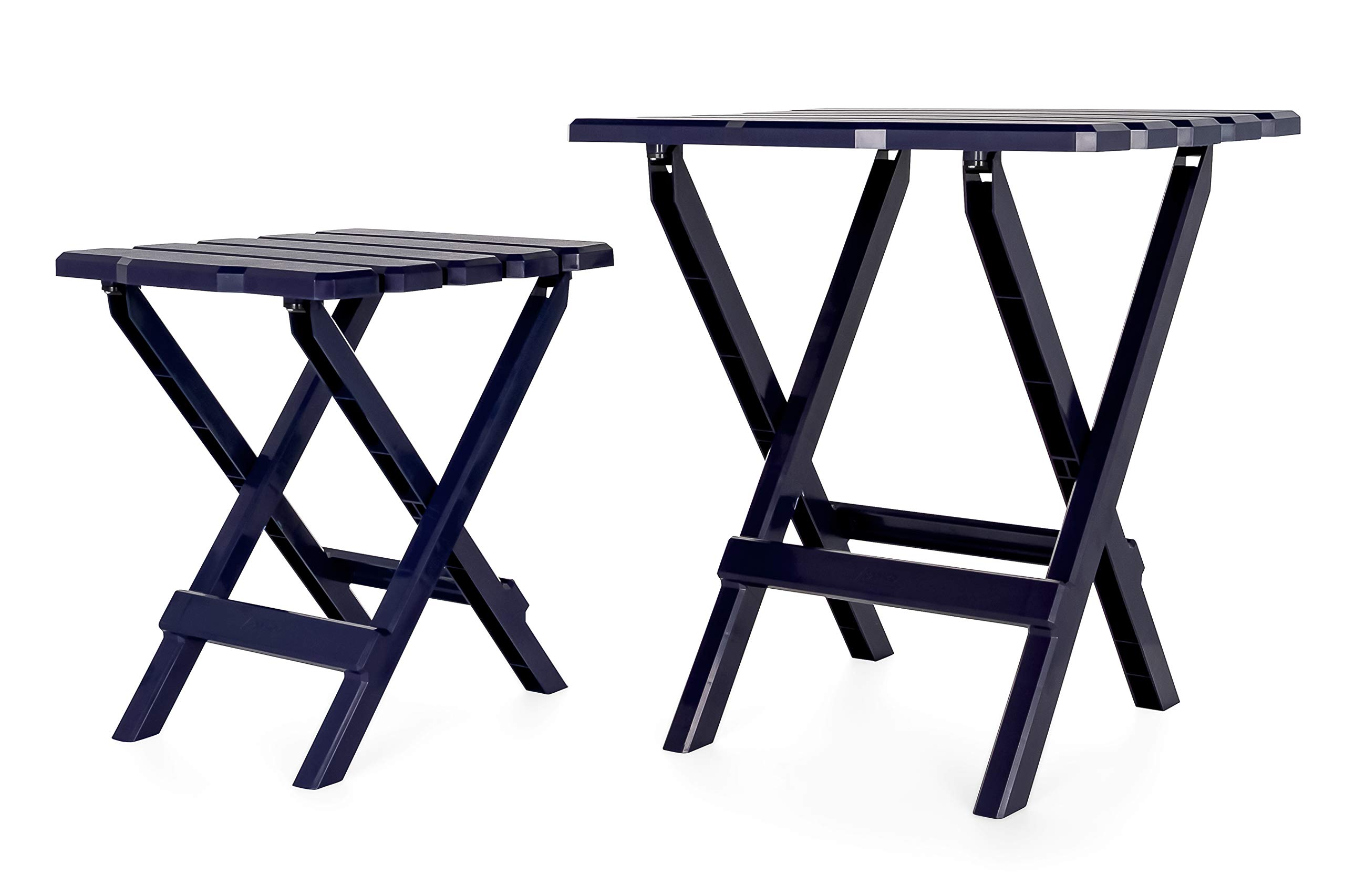 Camco Navy Large Adirondack Portable Outdoor Folding Side Table-Perfect for The Beach, Camping, Picnics, Cookouts and More-Weatherproof and Rust Resistant (21039)