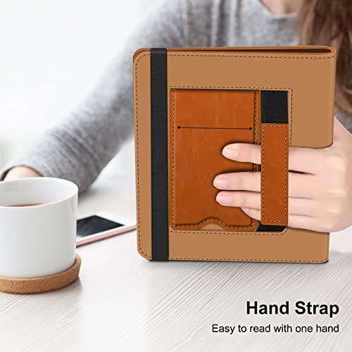 Fintie Universal Case for 6-7 Inch Tablet eReader - Premium PU Leather Sleeve Stand Cover with Card Slot & Hand Strap for 6", 6.8", 7" Kindle/Kobo/Nook/Tolino/Pocket Book E-Book Tablet, Brown