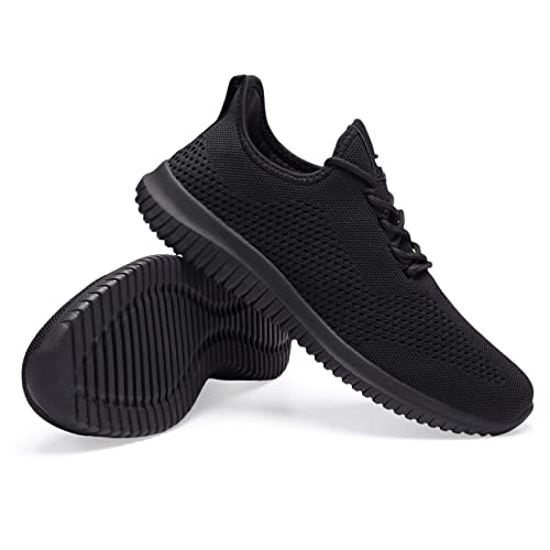 BXYJDJ Womens Walking Shoes Breathe Mesh Fashion Sneakers Ultra Light Jogging Slip On Athletic Running Workout Casual Sports Shoes for Travel Work AllBlack 8.5