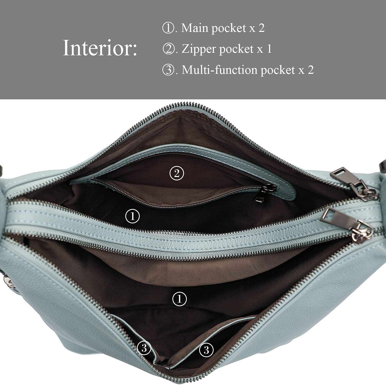 CHERISH KISS Soft leather Purses and Handbags Hobo Bags for Women Large Shoulder Bag with Tassel(K2 Light Blue-1)
