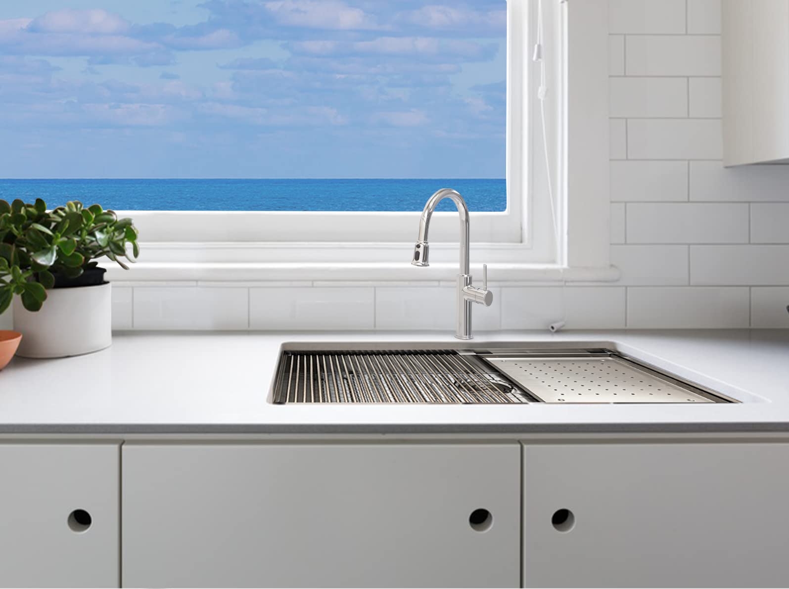 KABCO K-SSZRIS1 32 Inch 16 Guage Undermount kitchen sink Zero Radius Single Bowl stainless steel Finish kitchen sink 32"L X 19"W X 10"D Inch