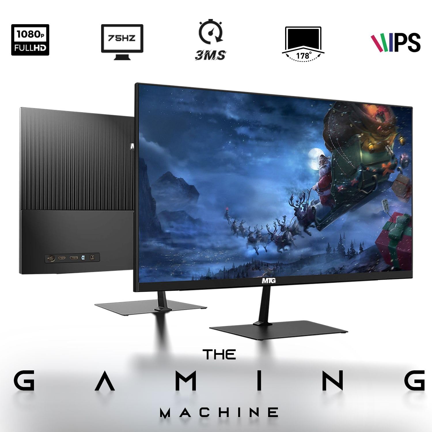 Computer Desktop PC, Intel Core i5, Siwa 8, 16GB RAM, 128GB SSD Boot + 2TB HDD, Dual 27 Inch Monitor, MTG Wireless Ergonomic Keyboard Mouse, Speaker, Webcam, WiFi, Win 11 Home (Renewed)