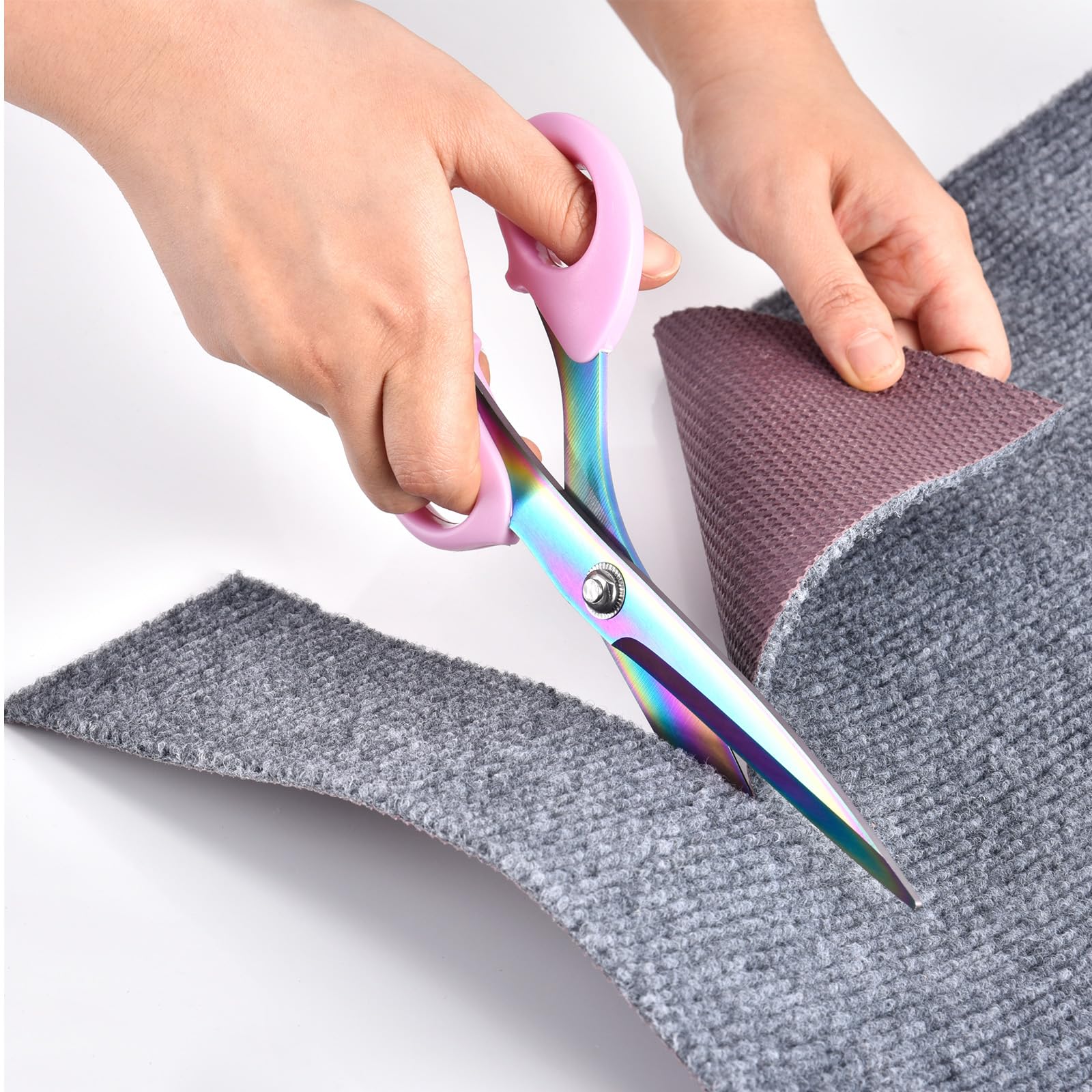 Fabric Scissors, 9" Titanium Coating Sewing Scissors, All Purpose Sharp Heavy Duty Fabric Scissors for Cutting Clothes Leather Classic Stainless Steel Professional Fabric Shears for Tailor Home, Pink