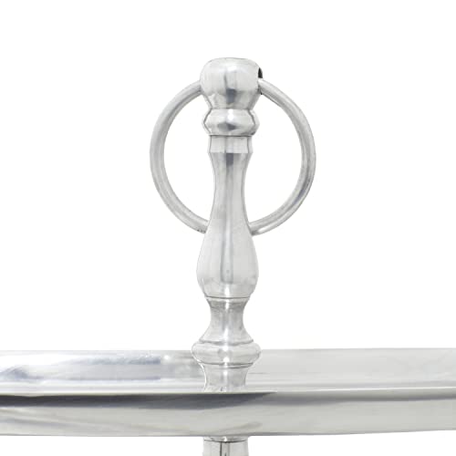 The Novogratz Aluminum 3 Level Tiered Server, 18" x 6" x 19", Silver
