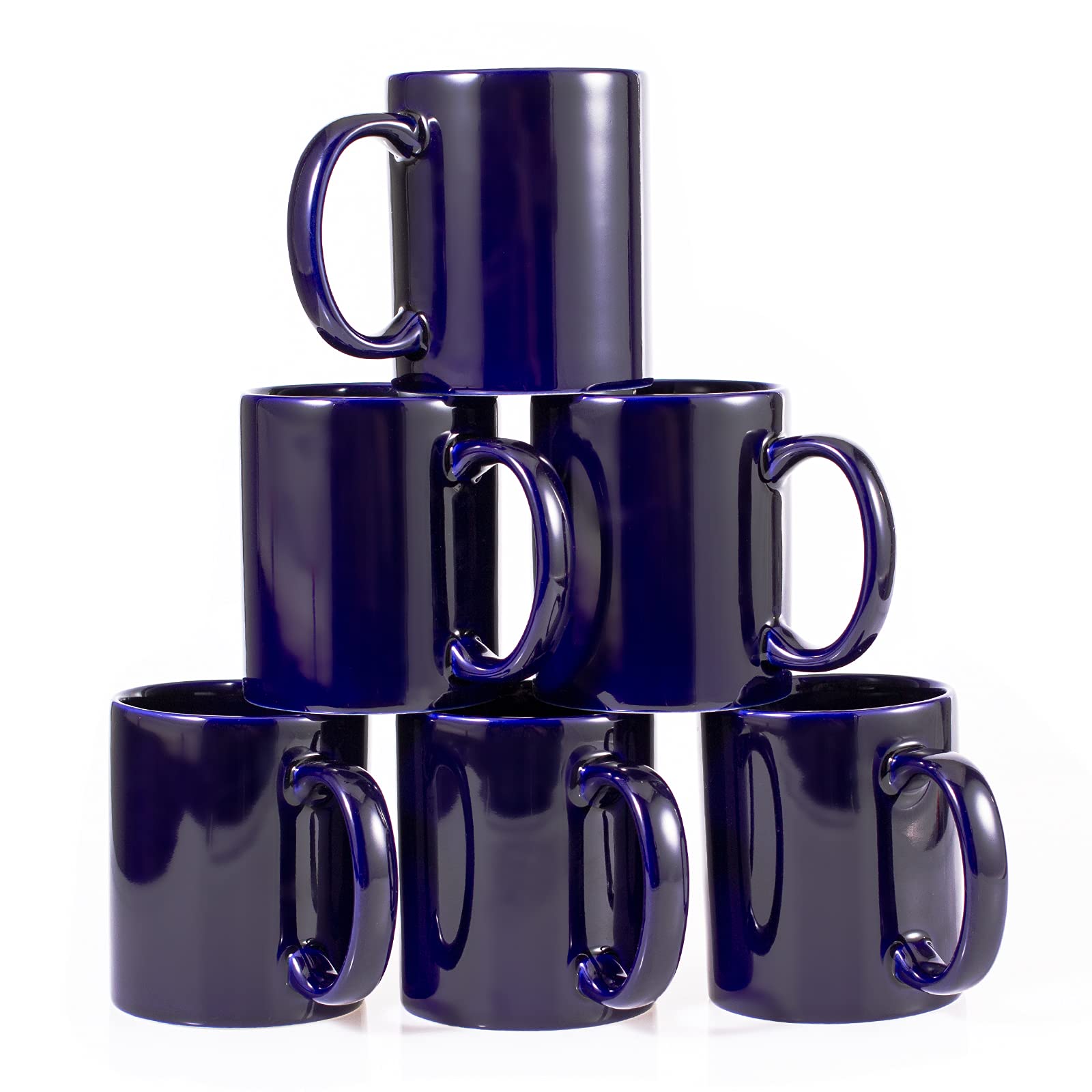 Bycnzb 12oz coffee mug set of 6 Coffee Mugs for Coffee, Tea, Cocoa, Milk（cobalto）