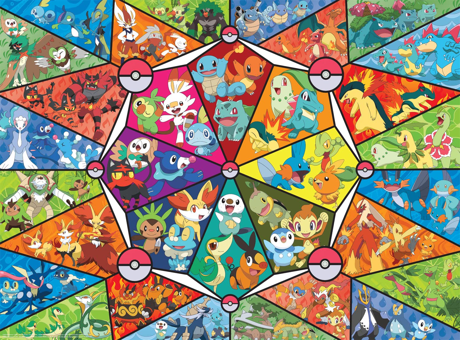 Buffalo Games - Pokémon - Stained Glass Starters - 1000 Piece Jigsaw Puzzle for Adults Challenging Puzzle Perfect for Game Nights