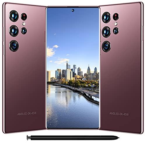 ExAchat G22+ Ultra 5G Smartphone - Unlocked Cell Phone - Sleek Design with Built-in Computer, Qualcomm 888 Chip, 7.3-inch HD+ Screen, Face Recognition, and Powerful Cameras (Rose Gold)
