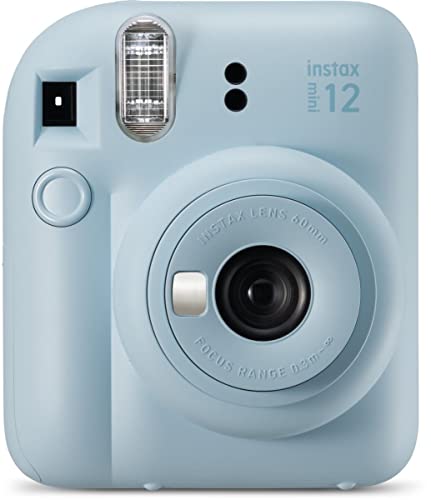 Fujifilm Instax Mini 12 Instant Film Camera (Pastel Blue), Fuji Instax Film Value Pack 30 Sheets, Protective Case, Instax Gift Bundle