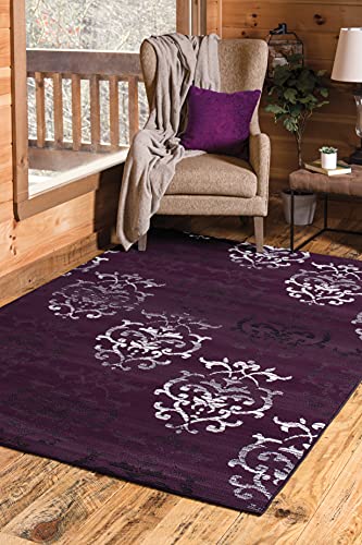 United Weavers Dallas Countess Accent Rug – Lilac, 2x3, Transitional Indoor Area Rug with Abstract Medallion Pattern, Jute Backing