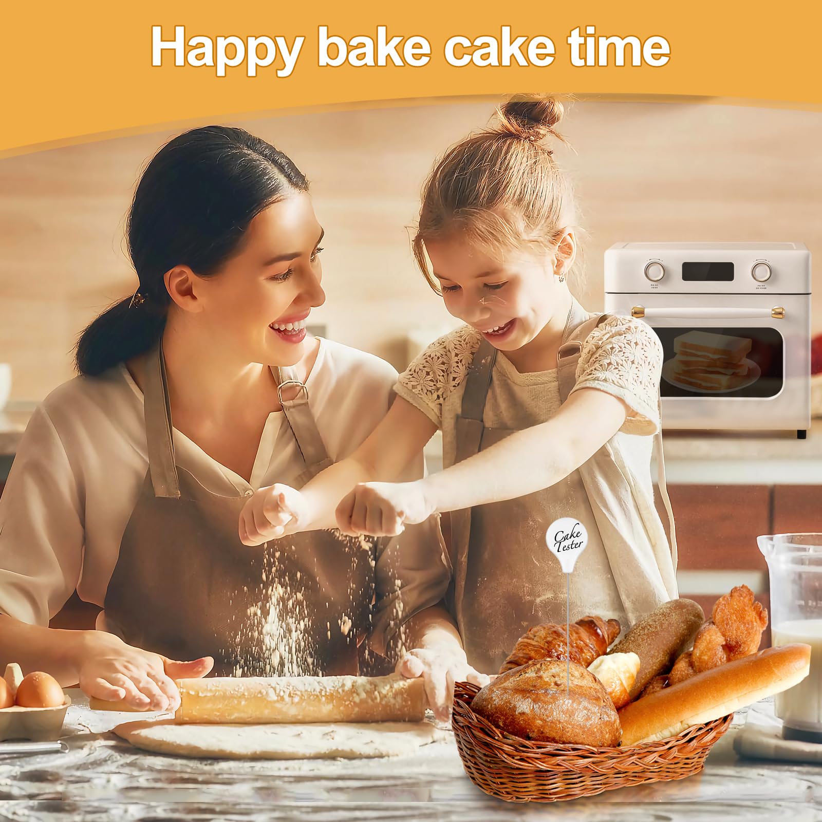 Cake Tester, 2 Packs Cake Tester for Baking Doneness, Stainless Steel Cake Tester Stick, Cake Testers for Baking, Kitchen Auxiliary Baking Tools. 7.5 IN DSOCVJW.