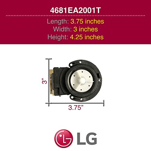 LG 4681EA2001T Genuine OEM Drain Pump Assembly for LG Washing Machines, Black