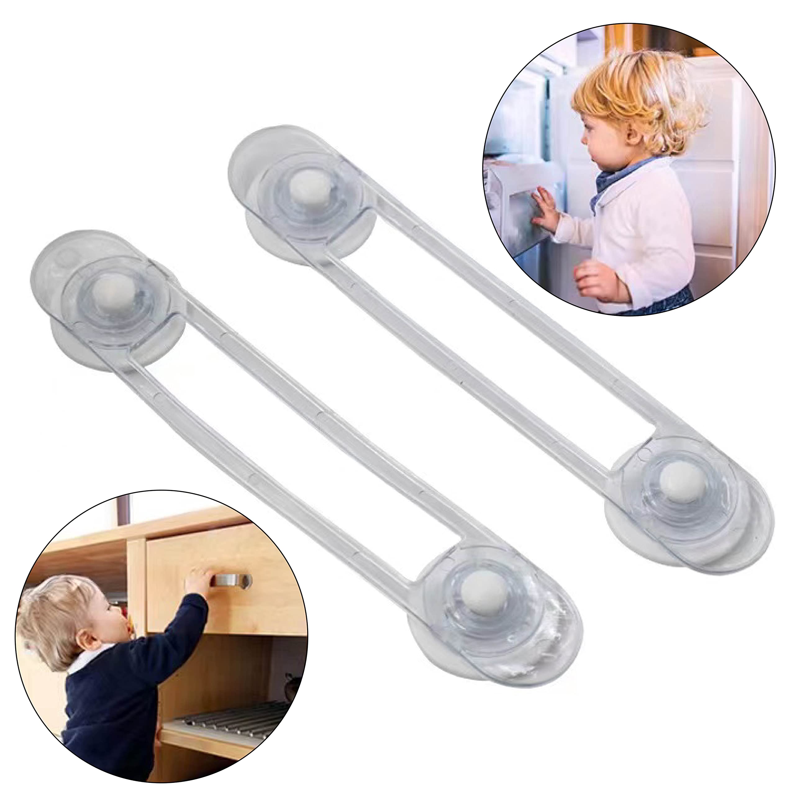 Cupboard Locks for Children, 8-Pack Transparent Child Locks Easy to Install Child Safety Cupboard Locks Child Locks for Kitchen cupboards Multipurpose Door Latch for Kitchen cabinets, Drawers, Oven