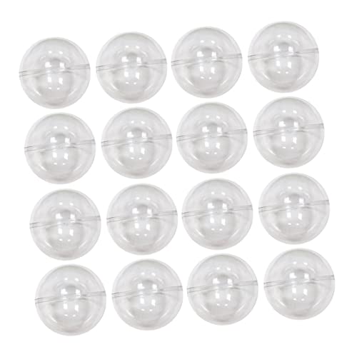 NOLITOY 25pcs Claw Machine Ball for Kids Clear Capsules Vending Machine for Kids Clear Fillable Ornaments Capsule for Gumball Machines Clear Round Ornaments Plastic Ball White tub