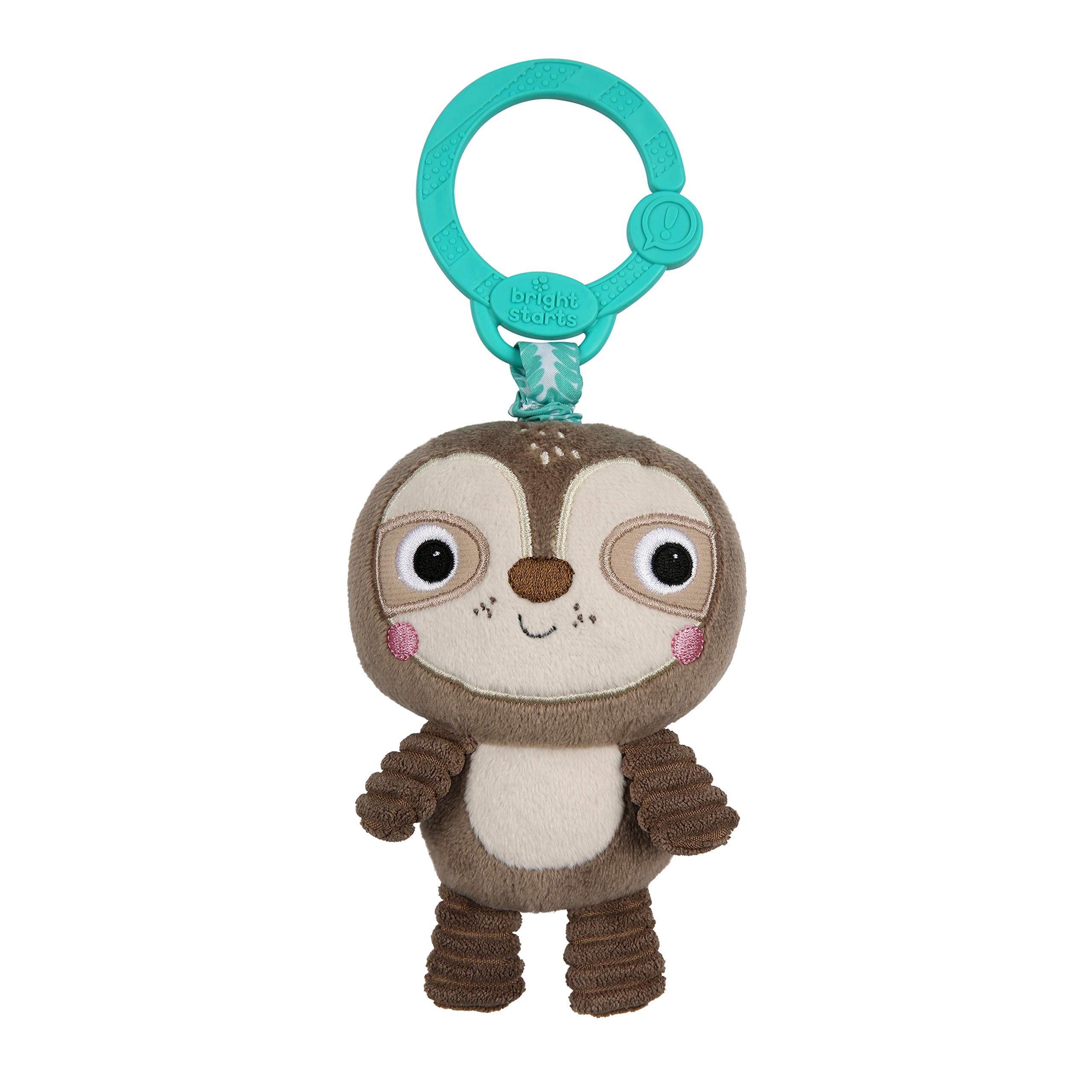 Bright Starts Take 'n Shake On-The-Go Take-Along Toy - Sloth, Ages Newborn +