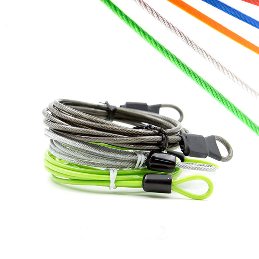 Bike Cable Lock Double Loop Braided Steel Cable Flexible Lock No-Theft 78.7"(White)