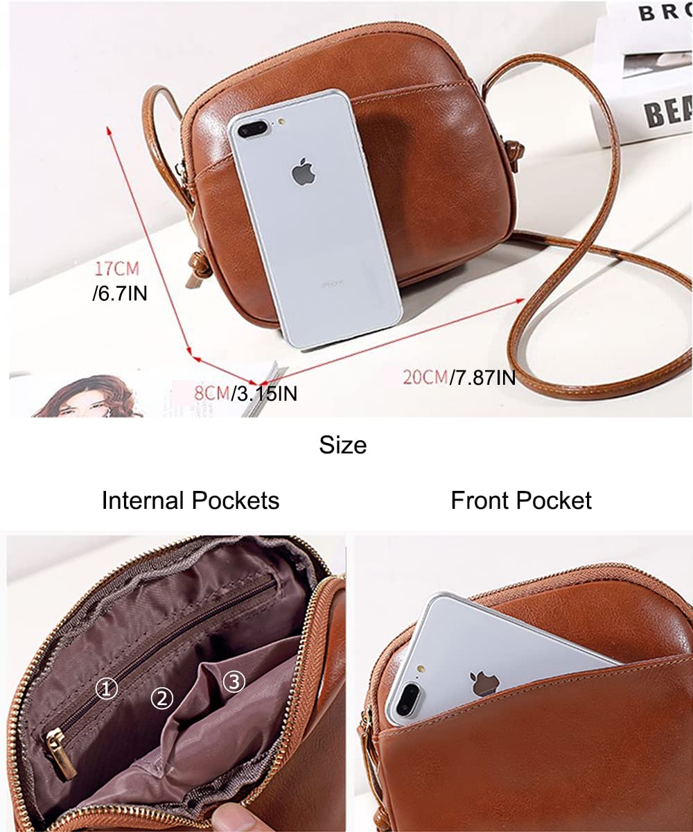 natyrlpog Crossbody Bag for Women Small, Cute PU Leather MINI Shoulder Purses, Fashion Messenger Phone Bag (black)