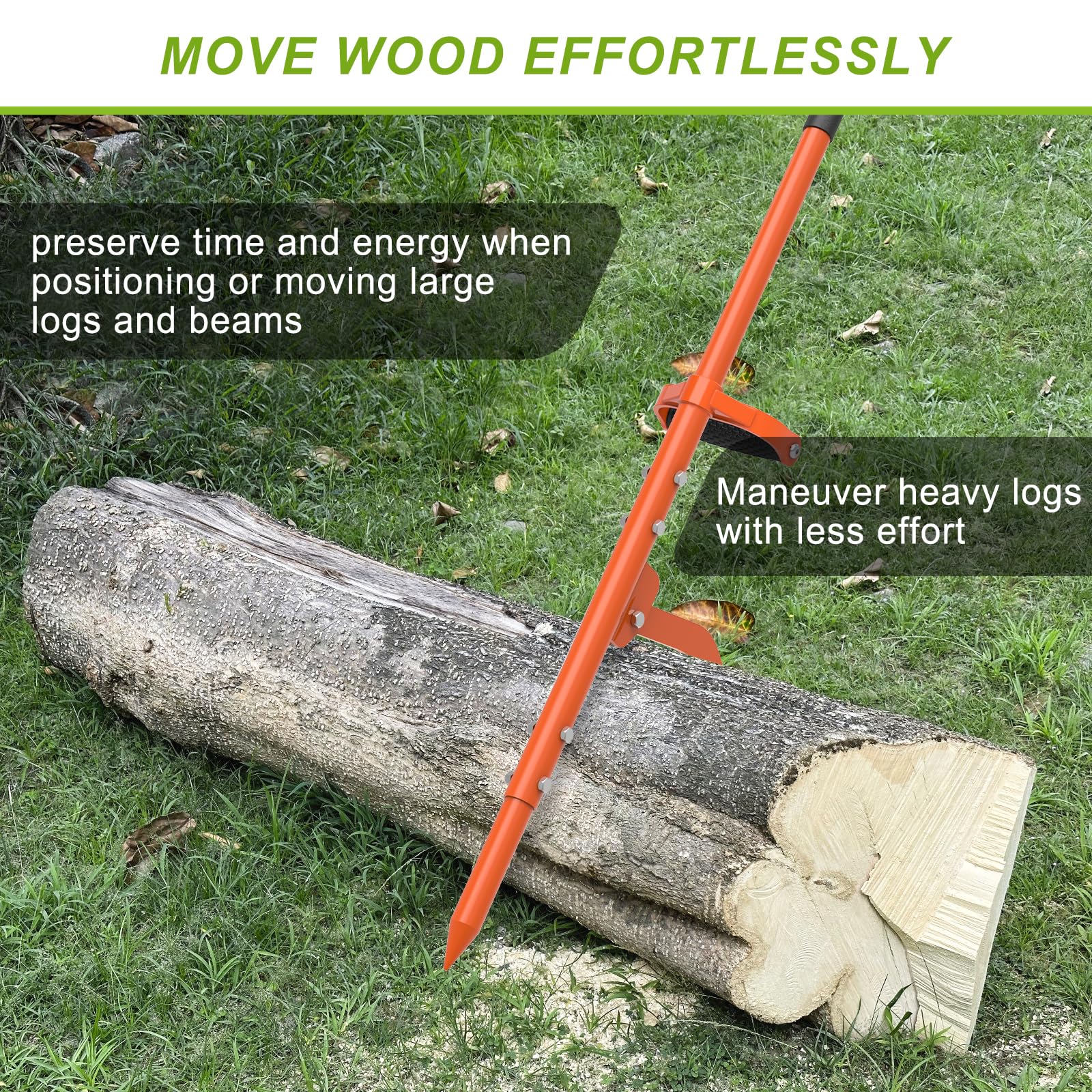 Dolibest 45'' Heavy-Duty Steel Timberjack Log Lifter, Log Handler with Cant Hook, 4 in1 Multifunction Logging Tool for Log Hauler/Grabbing/Rolling/Raising Up Log for Professional/Home Use