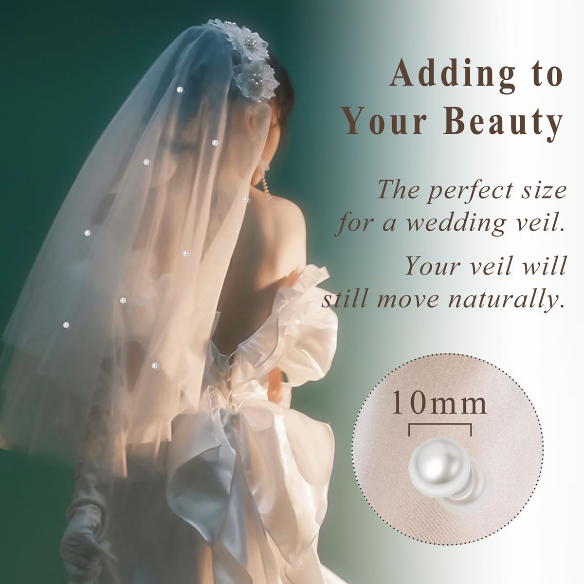 ChicOasis Veil Weights Double-Sided Pearl Veil Non-Damaging Invisible Magnetic Secures Long Veil Artificial Pearls Weights Elegant Outdoor Wedding Accessories and Gifts for Brides 12 Sets
