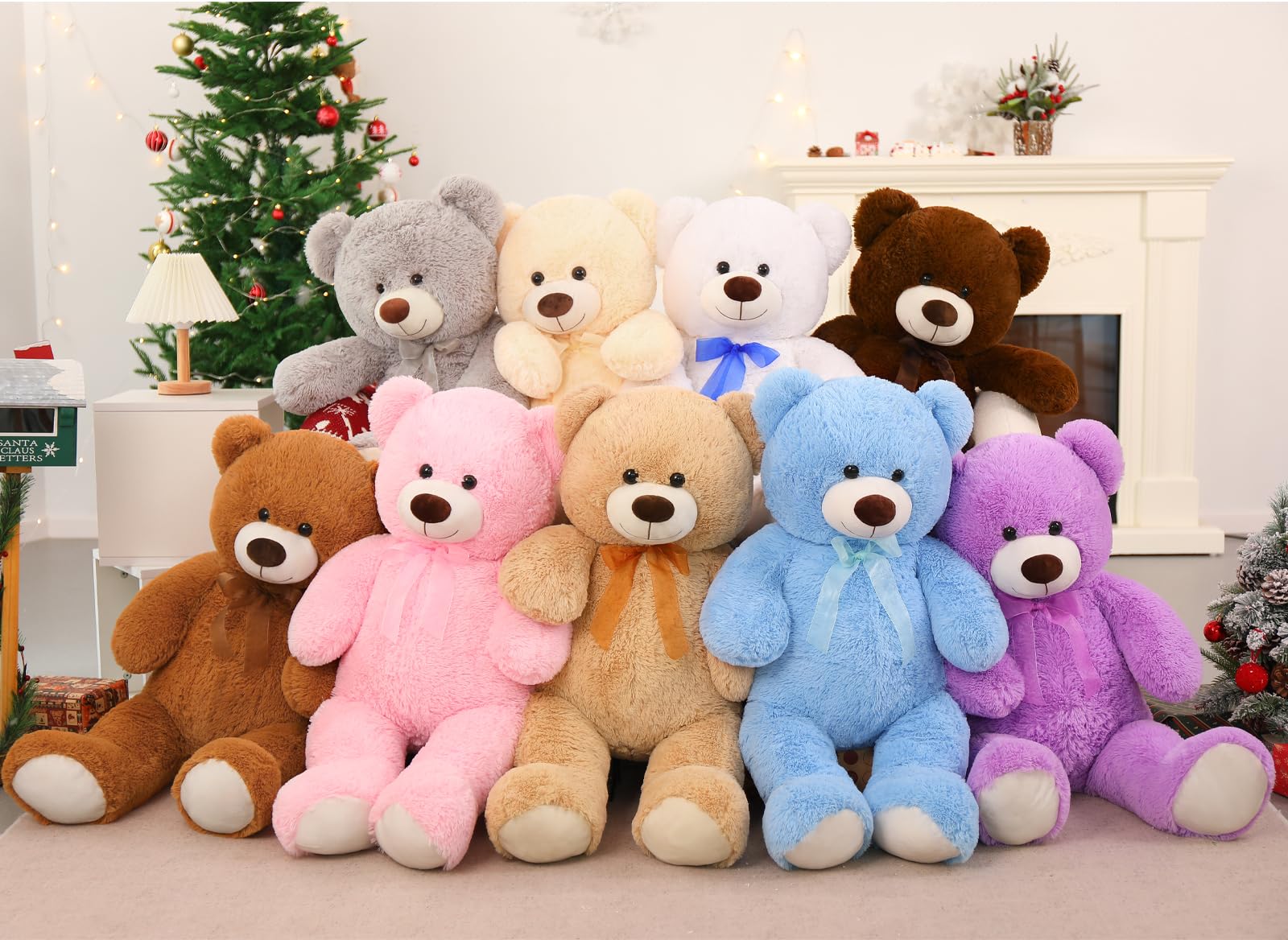 MorisMos Giant Teddy Bear Stuffed Animal 3 ft,36 in Large Teddy Bear,Big Teddy Bear for Baby Shower Decor,Soft Stuffed Bear Plush Toy for Kid Birthday Christmas Girlfriend Valentines Gift,Beige/Cream