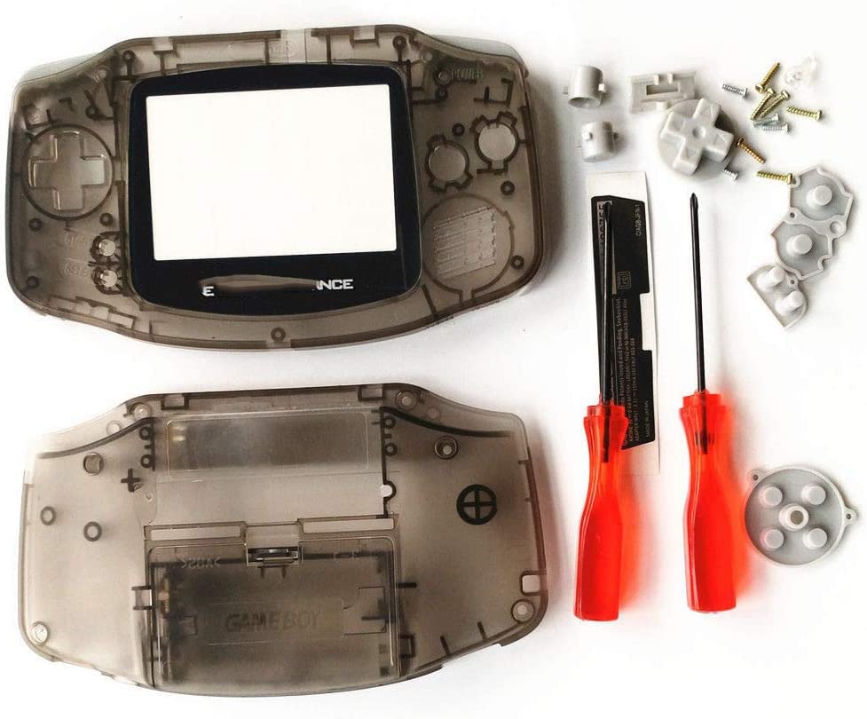 New Full Housing Shell Cover Case Pack for Gameboy Advance GBA Repair Part-Clear Black