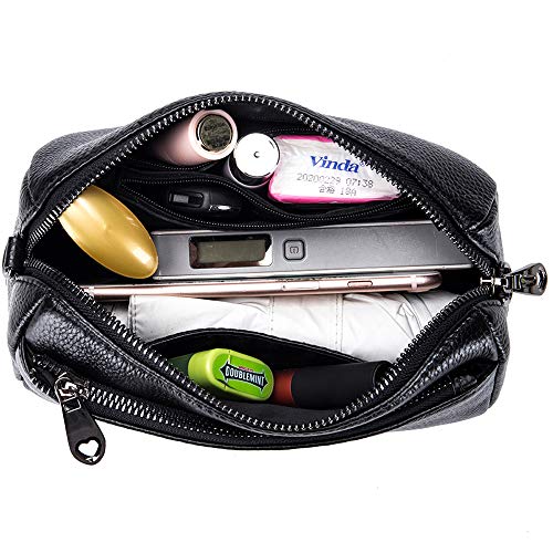 Lecxci Womens Small Leather Crossbody Bag, Zipper Clutch Phone Wallet Purse for Women (Y Light Purple -1)