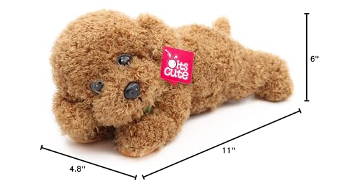 oits cute Simulation Poodle Dog Stuffed Animal Soft Plush Puppy Toys (Brown 11")