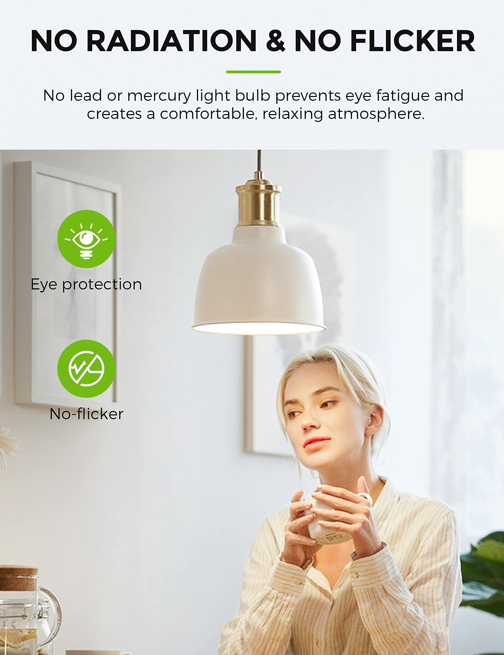 LOHAS Super Bright White LED Light Bulb, A21 23W(150-200Watt Equivalent), 2500 High Lumen, 5000K Daylight White, Garage Light Bulbs, E26 Porch Light Bulb, Non-Dim, No Flicker for Home Lighting, 2-Pack