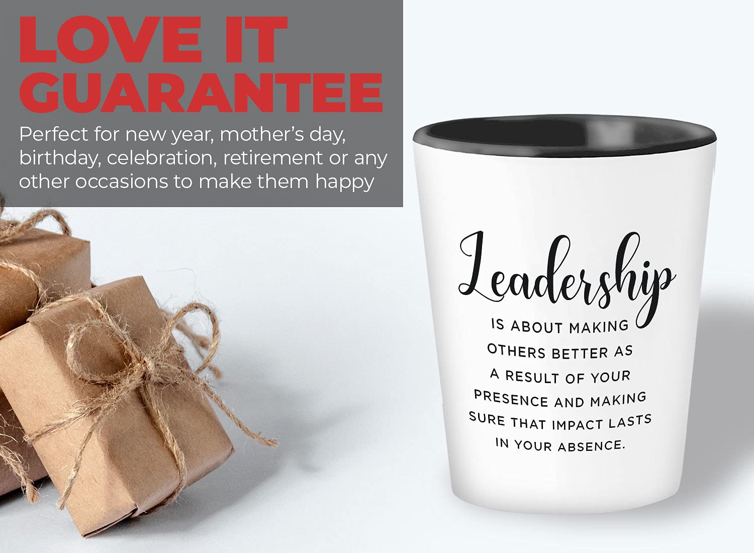 Bubble Hugs Inspirational Shot Glass 1.5Oz - Leadership is About Making Others Better Quote
