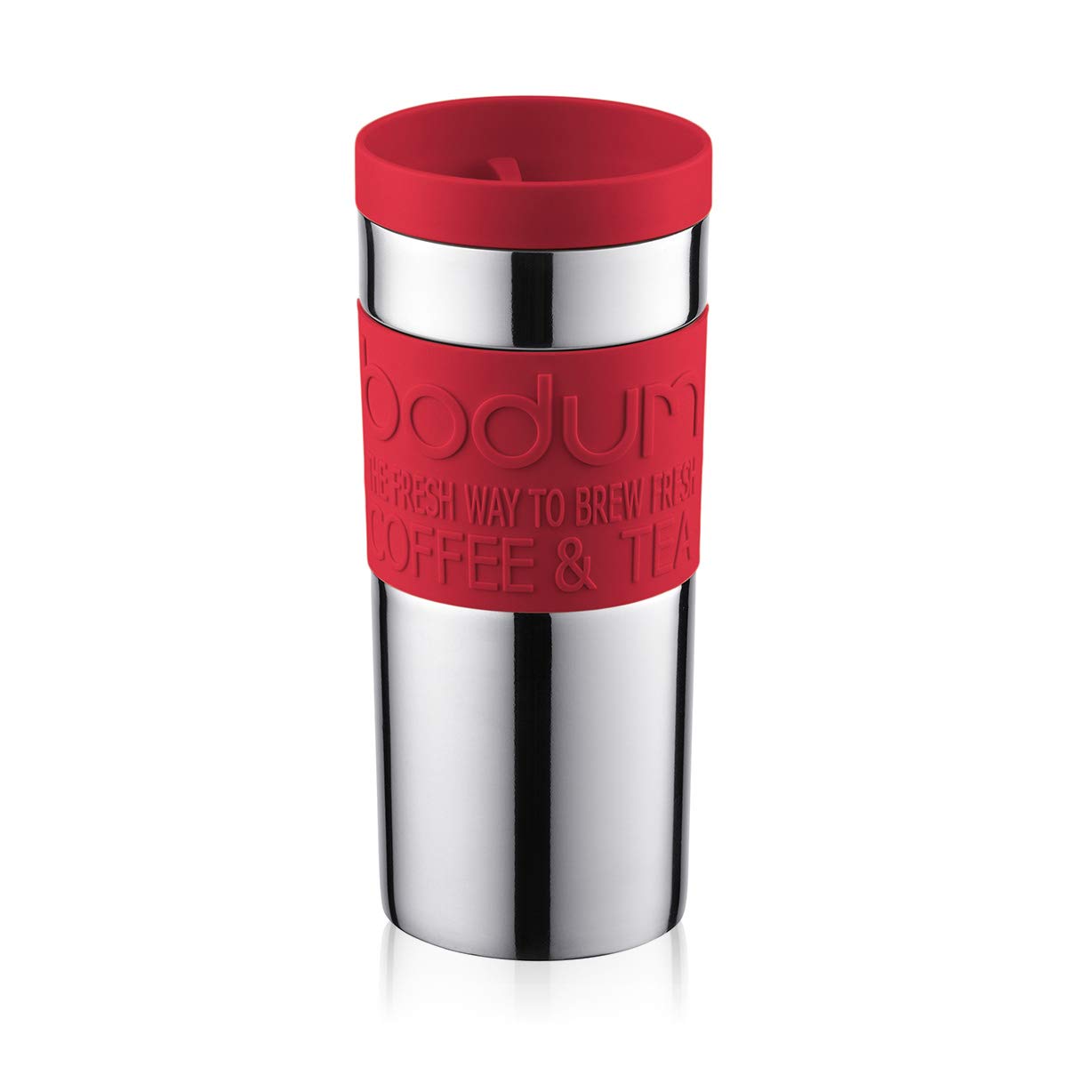 BODUM 11093-294 Travel Mug, Vacuum, Stainless Steel - 0.35 L, Red