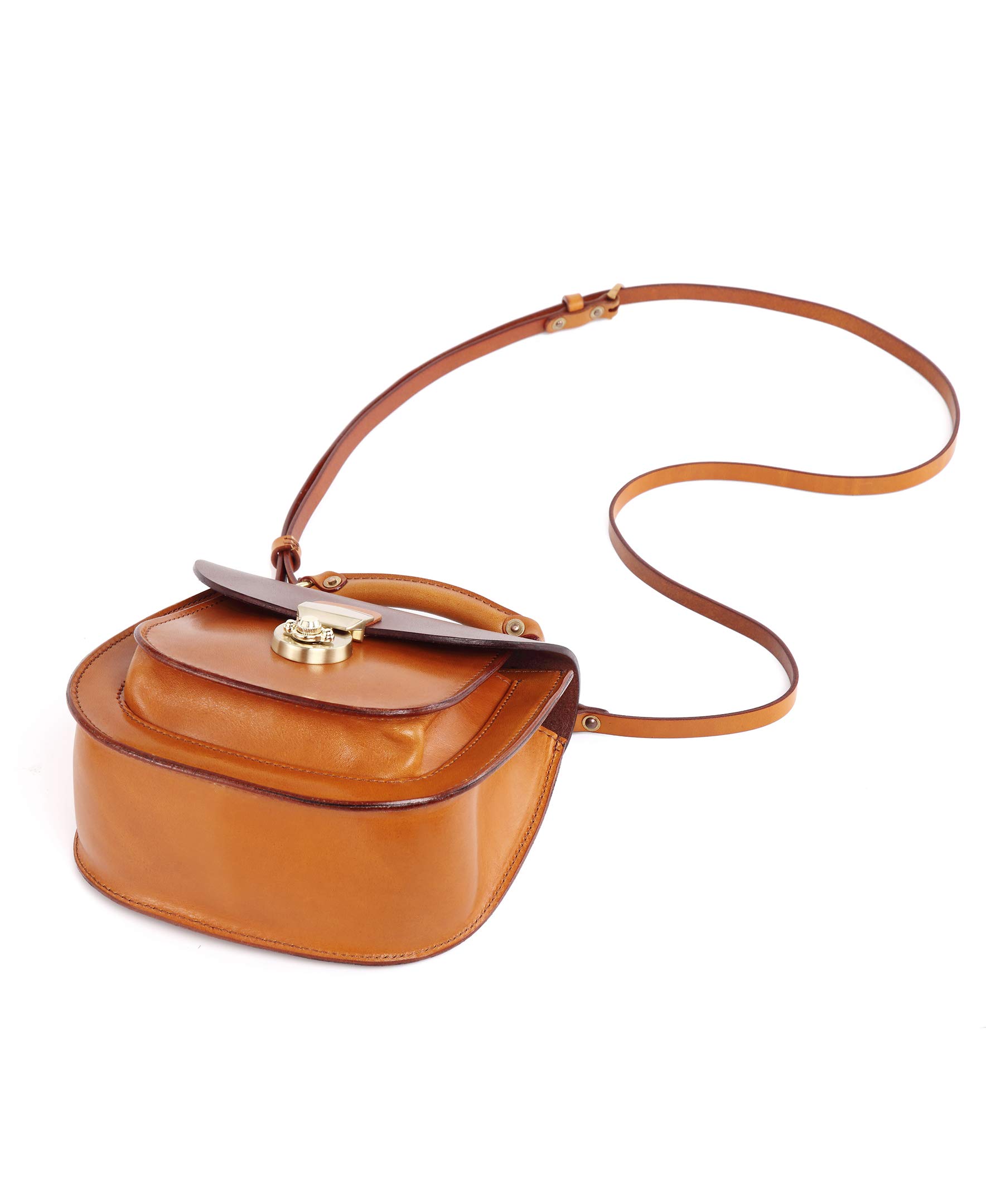 OLD TREND Genuine Leather Halibut Crossbody Bag (Cognac)