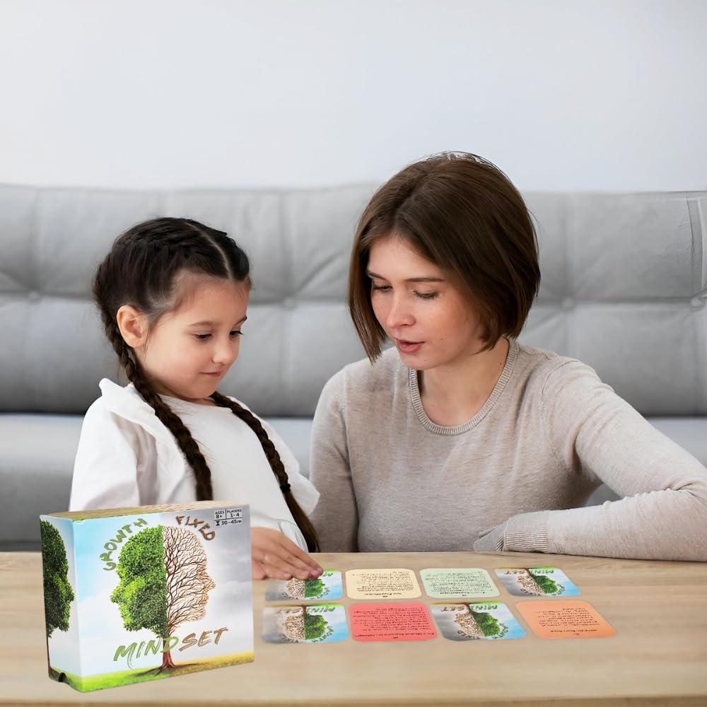 Thought-Spot: Growth/Fixed Mindset Card Game: Cultivates Coping & Social Skills; Develops Resilience; Reduces Meltdowns/Stress; Affirmation Cards; Autism-Friendly; Mindfulness; CBT; Ages 8+
