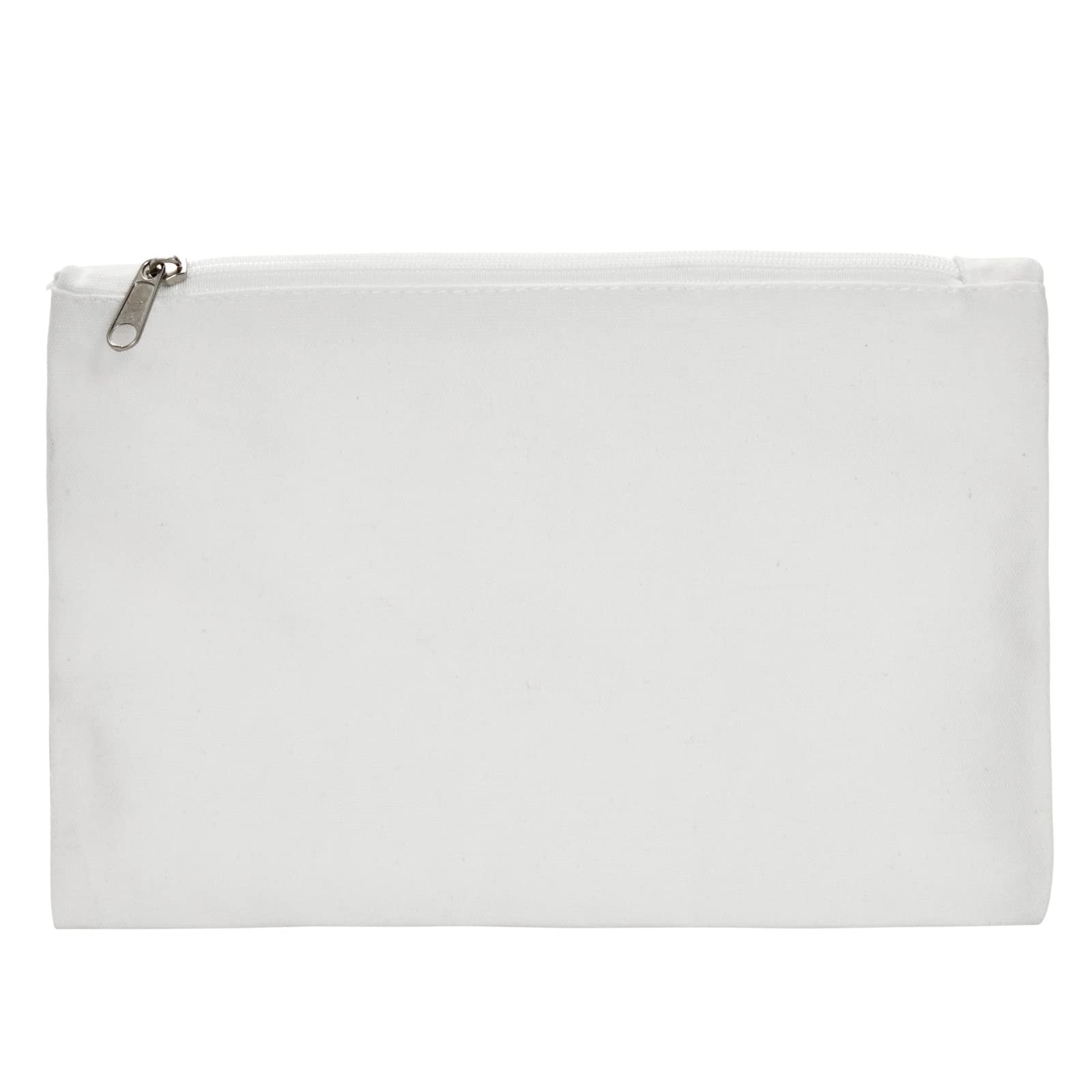 Bright Creations 6-Pack White Makeup Bag Set with Zipper - 8x6 Customizable Cotton Canvas Pouches for DIY Arts and Crafts, Items to Tie-Dye for Cosmetic Items, Stationary, Party Favors