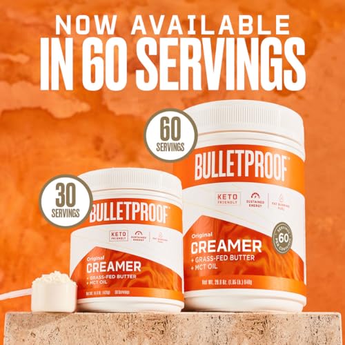 Bulletproof Original Creamer, 14.8 Ounces, Keto Coffee Creamer with MCT Oil and Grass-Fed Butter